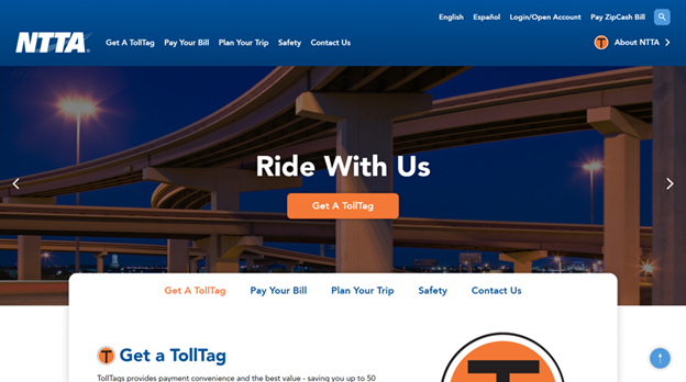 MOJO recently launched the North Texas Tollway Authority (NTTA) Website!